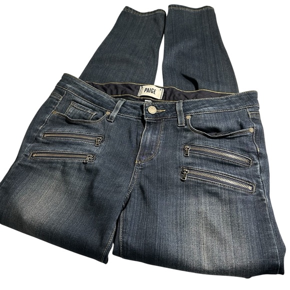 PAIGE | Jeans | Paige Edgemont Dark Wash Zip Pockets Jeans Sz 29 | Poshmark